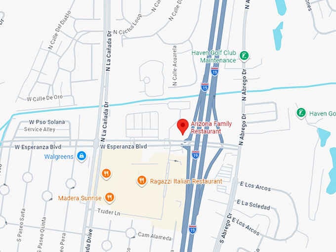 16. arizona family restaurant map