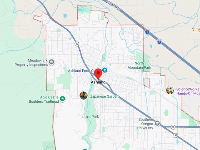 16. ashland, or map