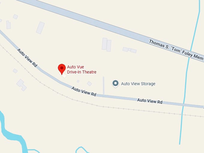 16. auto vue drive in theatre map