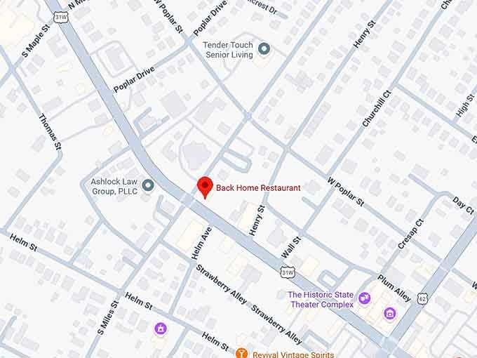 16. back home restaurant map