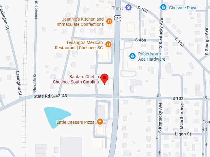 16. bantam chef in chesnee south carolina map