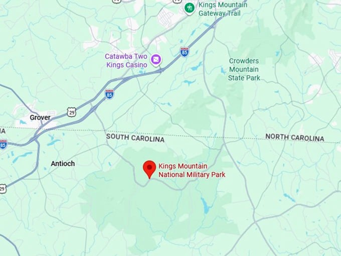 16. battlefield trail at kings mountain national military park map