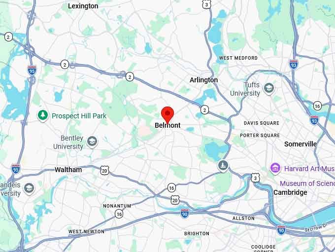 16. belmont ma map
