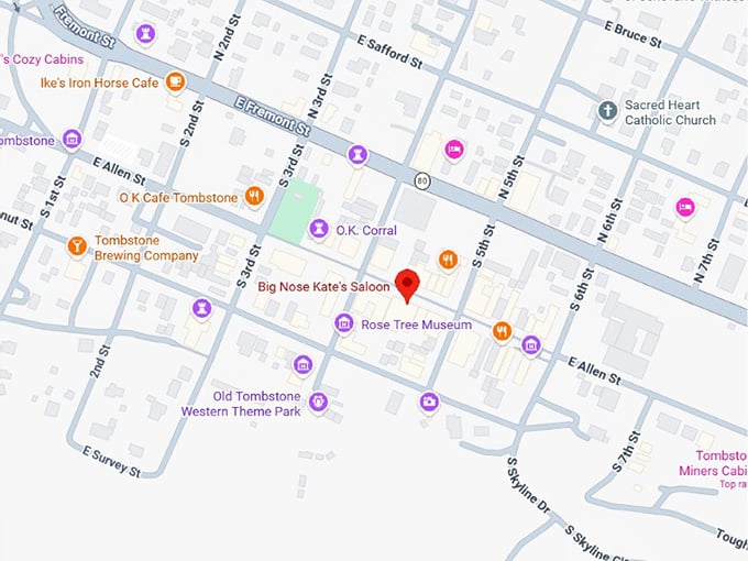 16. big nose kate's saloon map