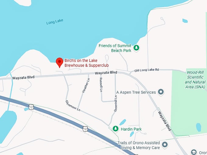 16. birch's on the lake brewhouse & supperclub map