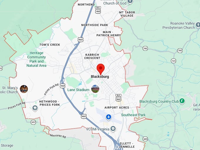 16. blacksburg, va map