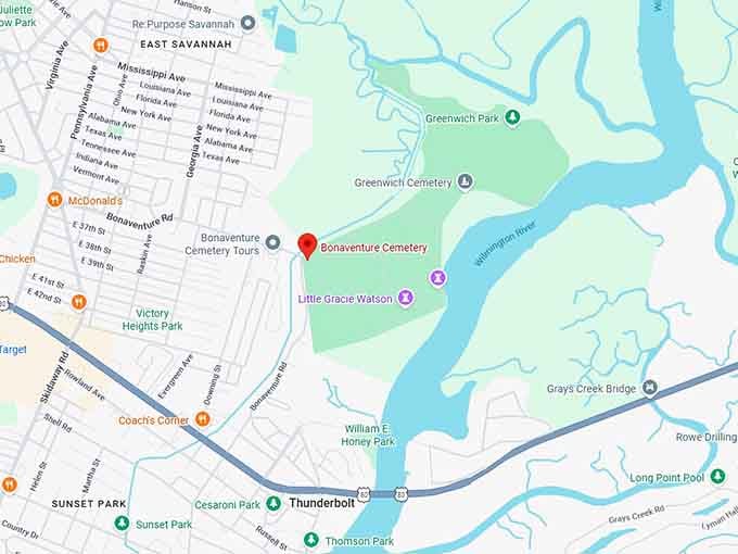 16. bonaventure cemetery map