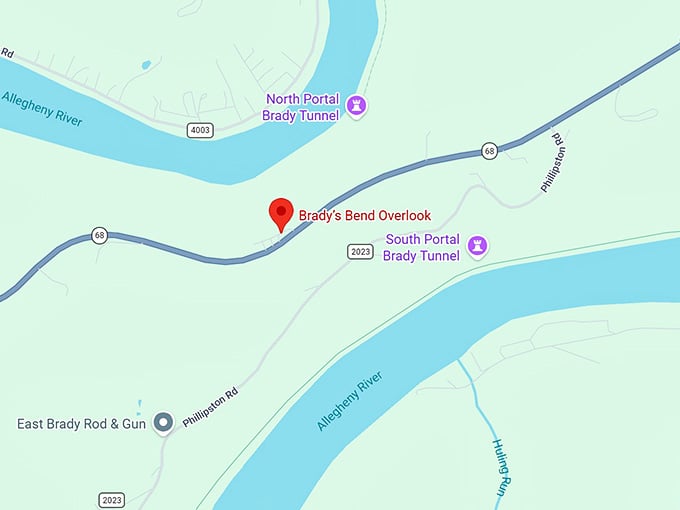 16. brady&rsquo;s bend overlook map