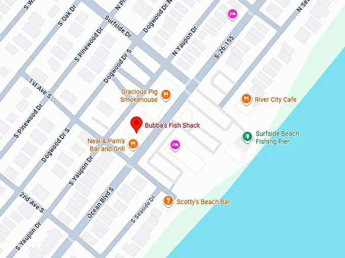 16. bubba's fish shack map
