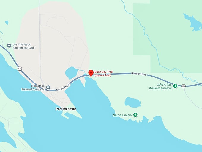 16. bush bay trail (narnia trail) map