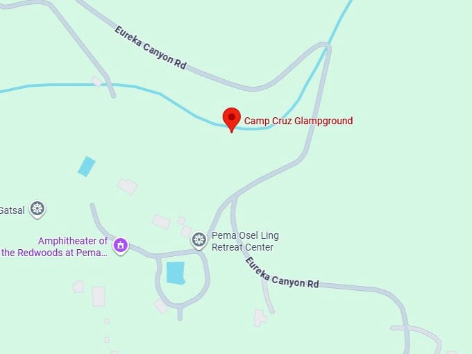 16. camp cruz glampground map