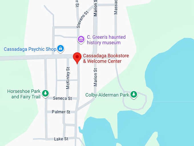 16. cassadaga bookstore & welcome center map