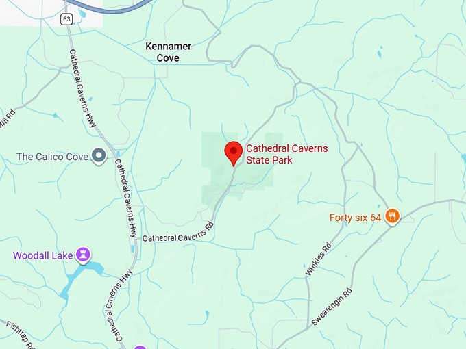 16. cathedral caverns state park map