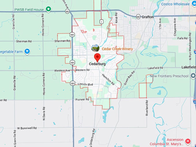 16. cedarburg map