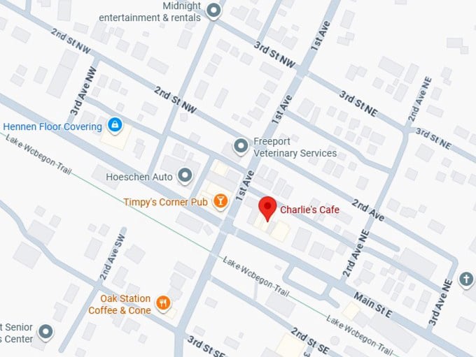 16. charlie's cafe's map