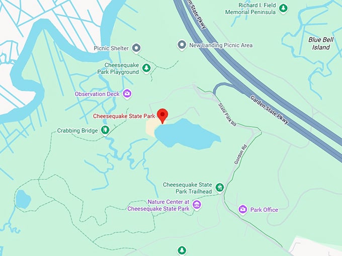 16. cheesequake state park map