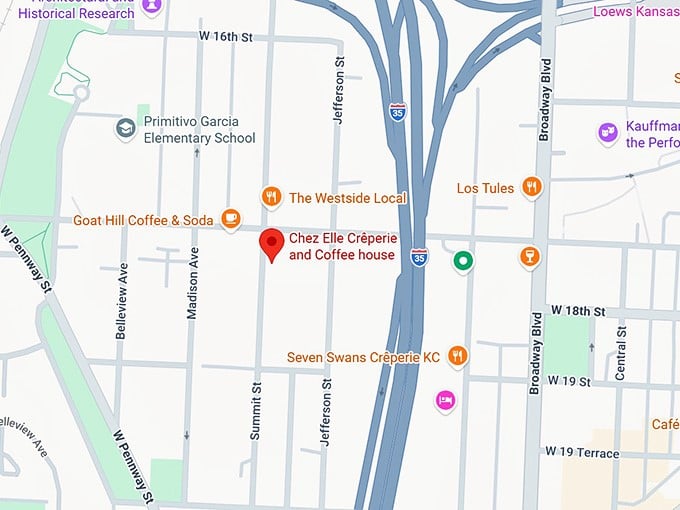16. chez elle cr&ecirc;perie and coffee house map