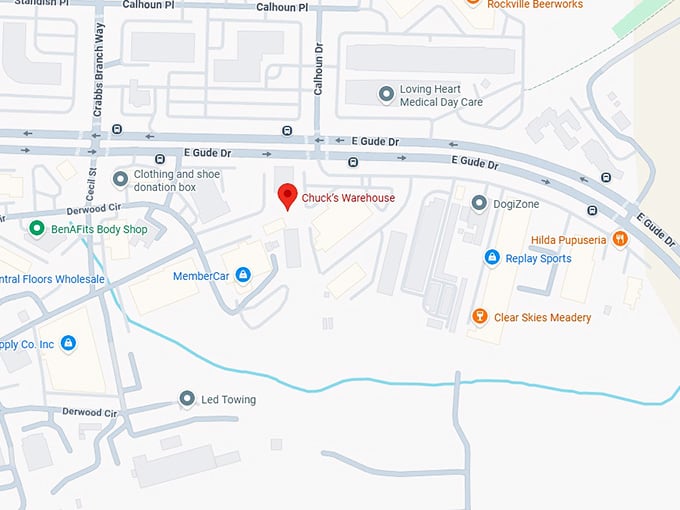 16. chuck&rsquo;s warehouse map