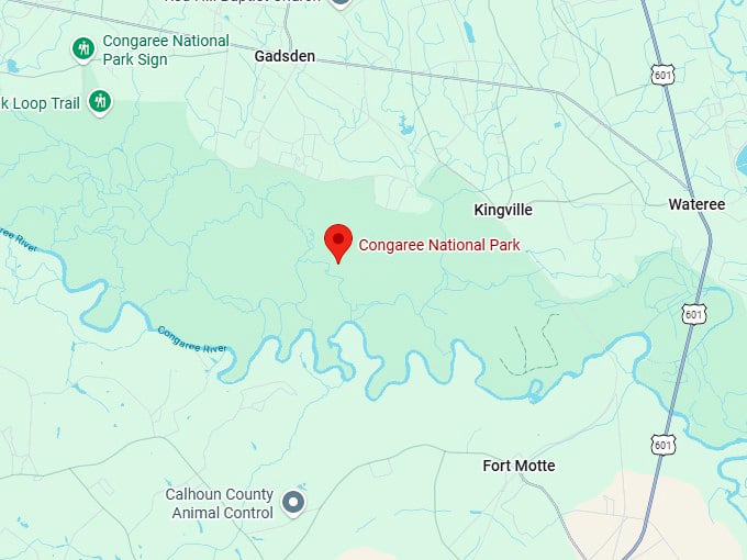 16. congaree national park map