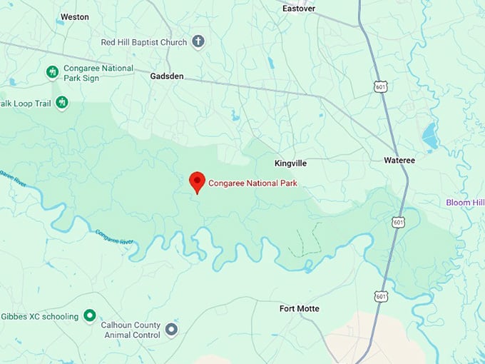 16. congaree national park map