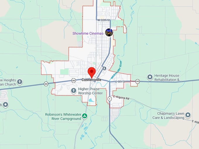 16. connersville, in map