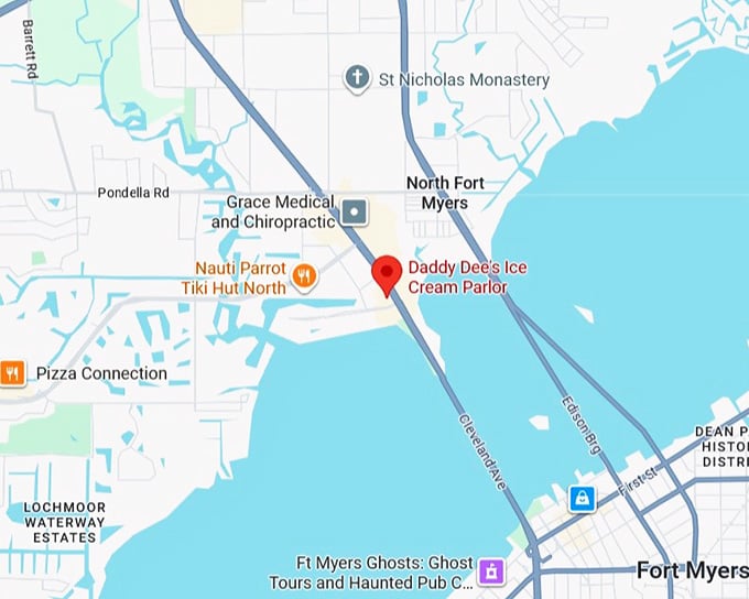 16. daddy dee's ice cream parlor map