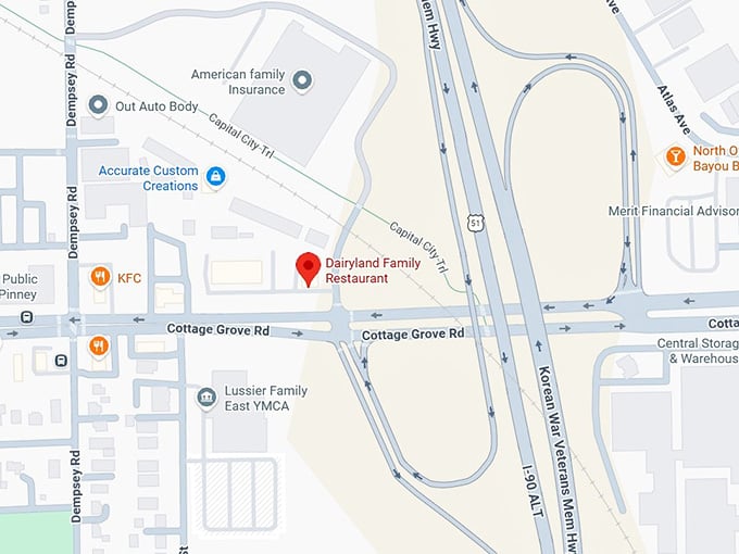 16. dairyland family restaurant map