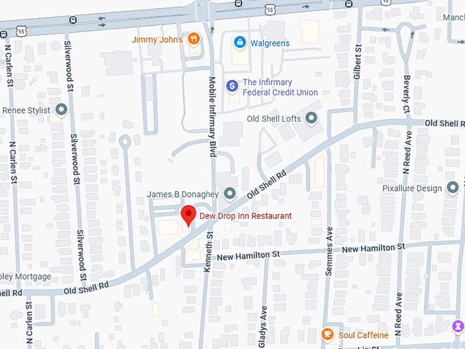 16. dew drop inn restaurant map