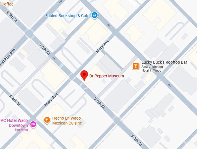 16. dr pepper museum map