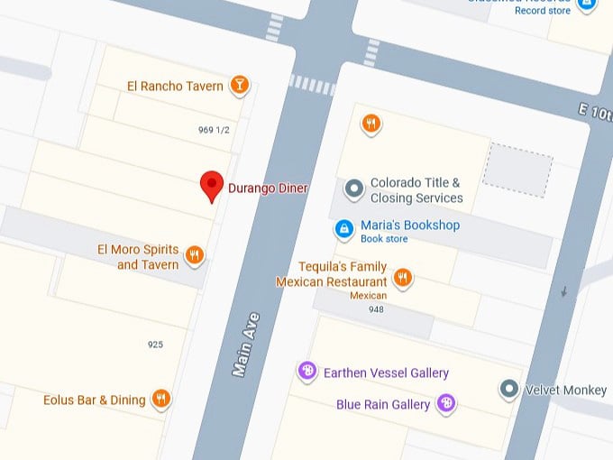 16. durango diner's map