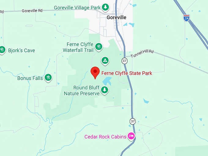 16. ferne clyffe state park map