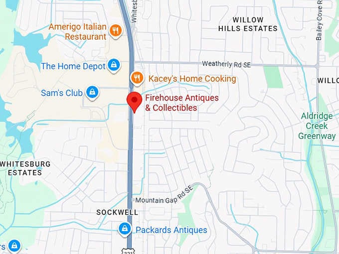 16. firehouse antiques & collectibles map
