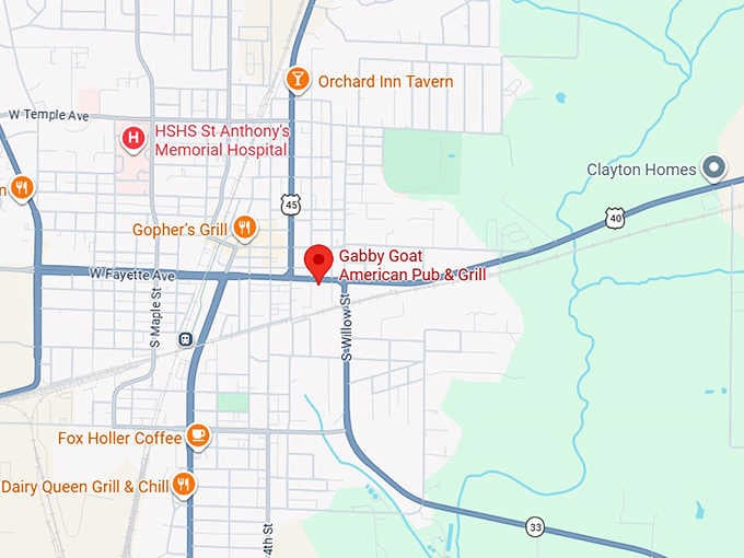 16. gabby goat american pub & grill map
