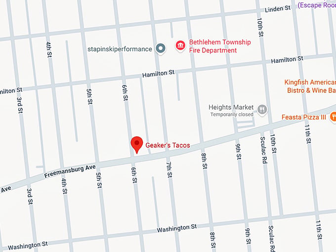 16. geaker's tacos map