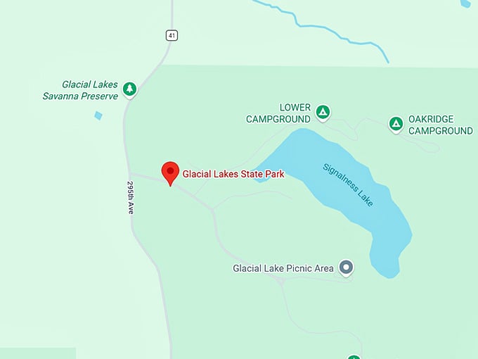 16. glacial lakes state park map