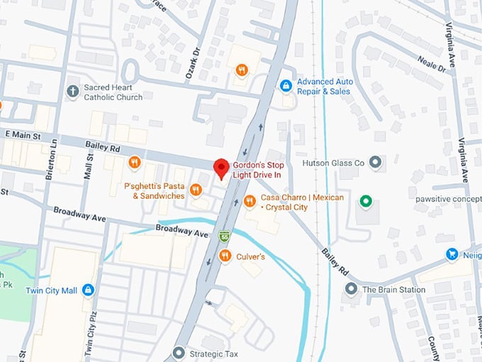 16. gordon's stop light drive in map