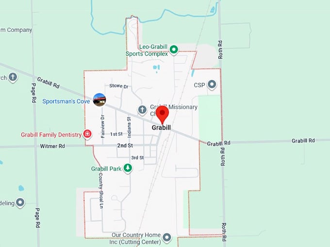 16. grabill, in map