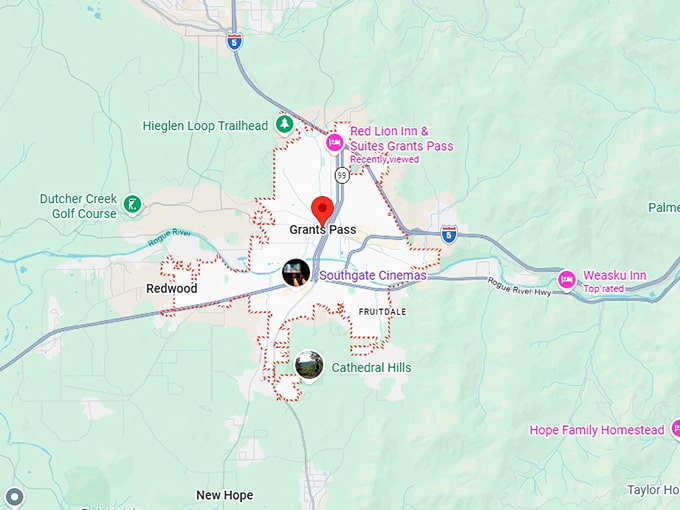 16. grants pass map
