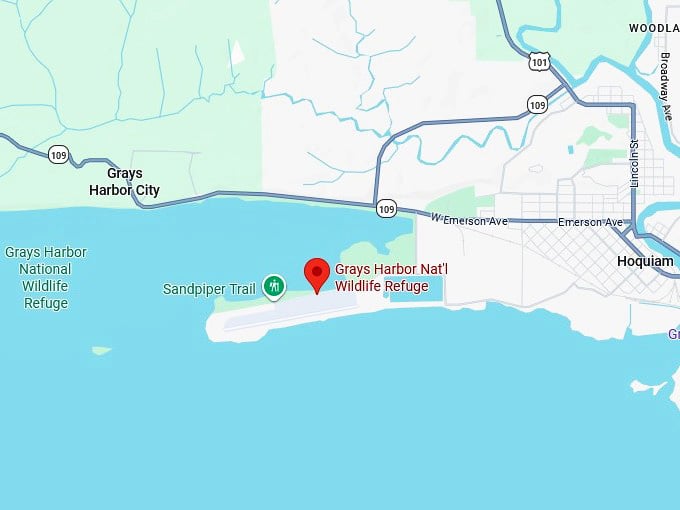16. grays harbor national wildlife refuge map