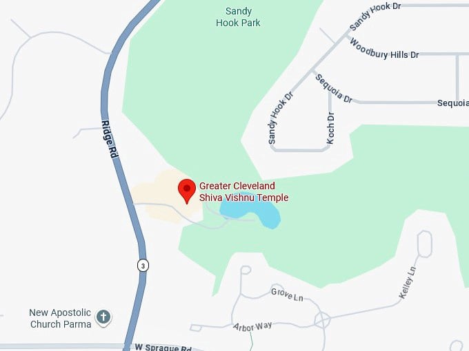 16. greater cleveland shiva vishnu temple map