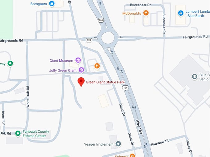 16. green giant statue park map