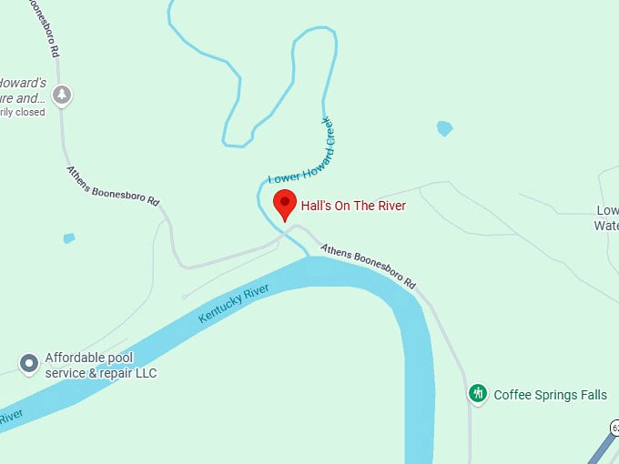 16. hall's on the river map