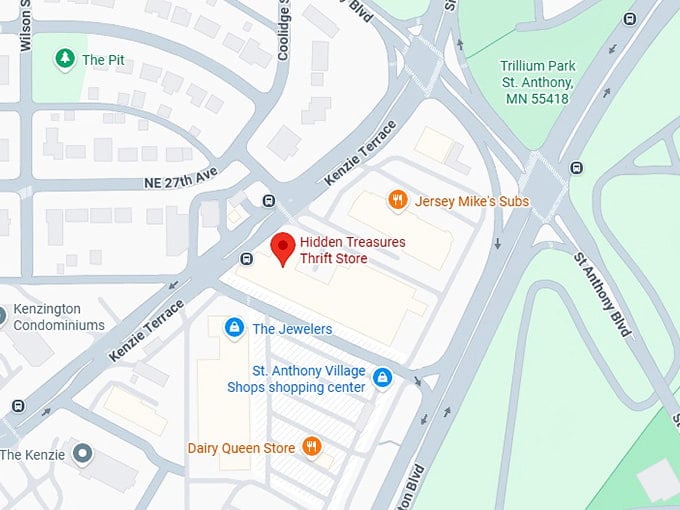 16. hidden treasures thrift store map