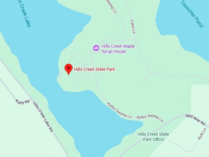 16. hills creek state park map
