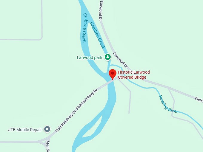 16. historic larwood covered bridge map