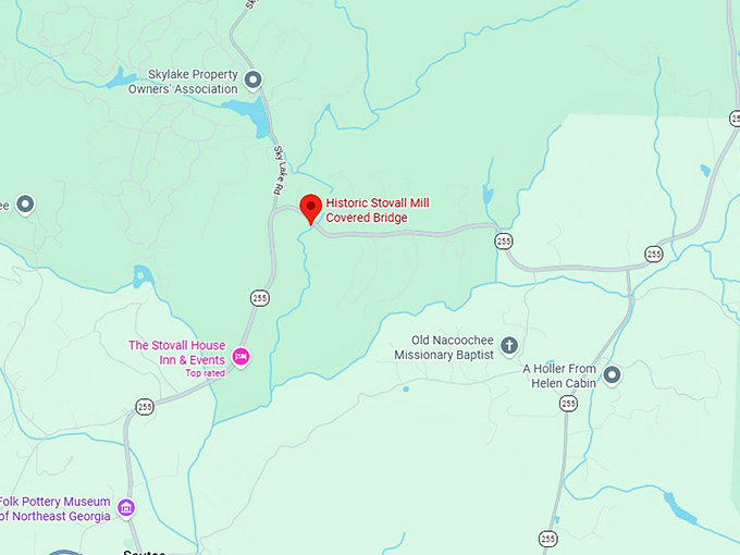 16. historic stovall mill covered bridge map
