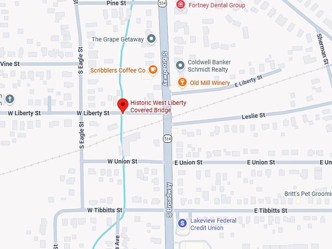 16. historic west liberty covered bridge map