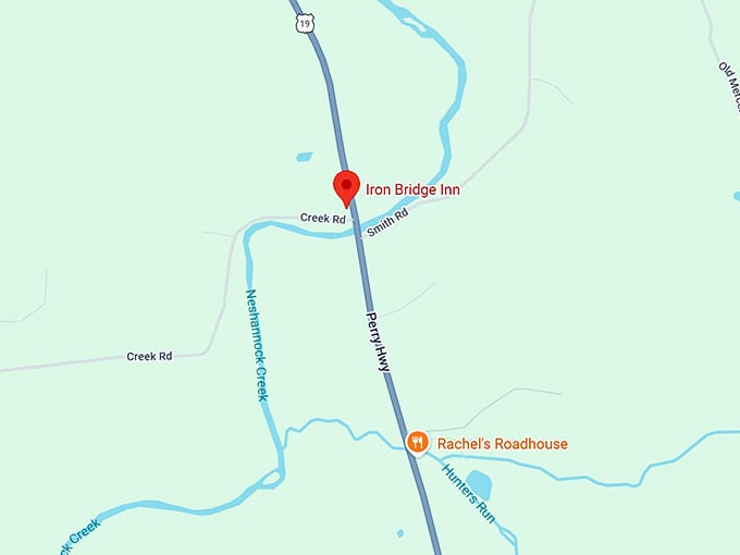 16. iron bridge inn map