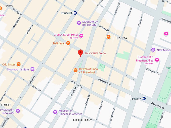 16. jack's wife freda (226 lafayette st) map