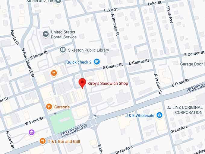 16. kirby's sandwich shop map